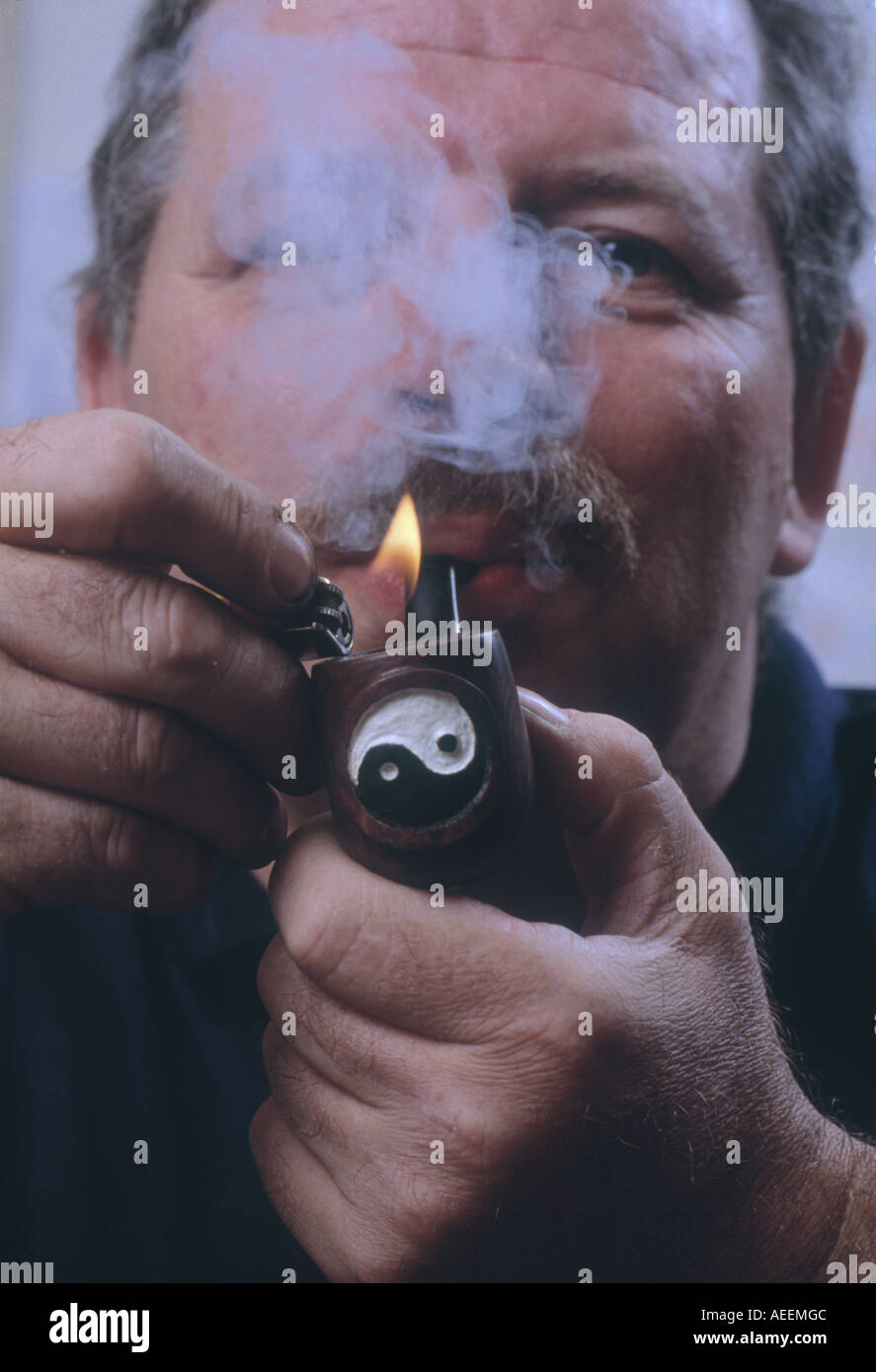 piper smoking society Yorkshire england Stock Photo - Alamy