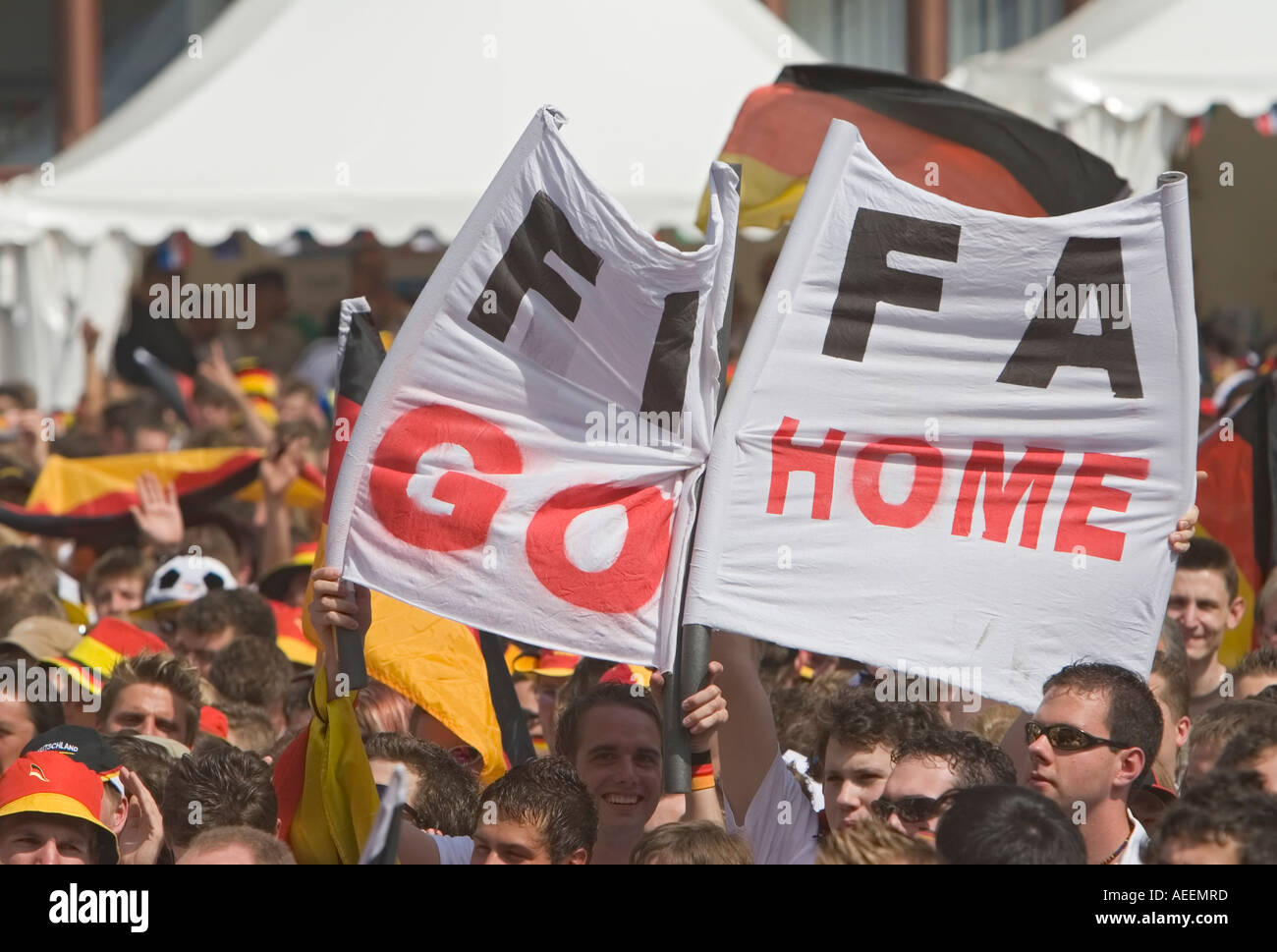 Football fans protest hi-res stock photography and images - Alamy