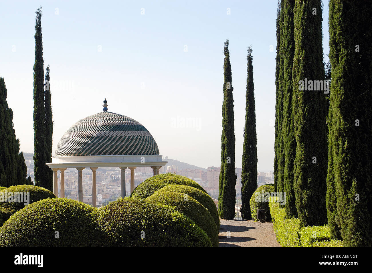 pond in the historical botanical garden of the conception Malaga coast ...