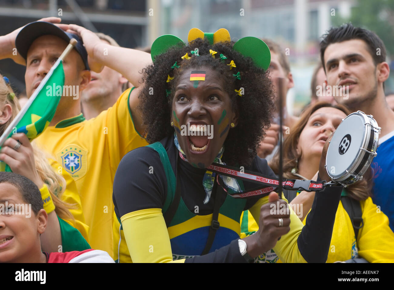 Brazil football fans female hi-res stock photography and images - Alamy