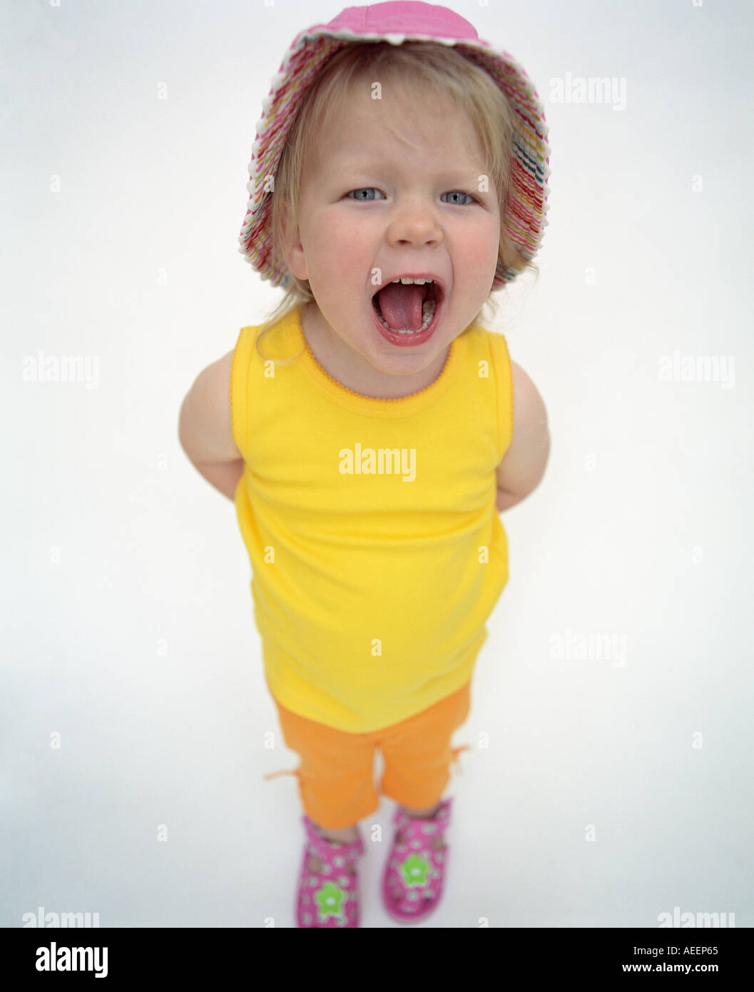 portrait of little girl shouting Stock Photo - Alamy