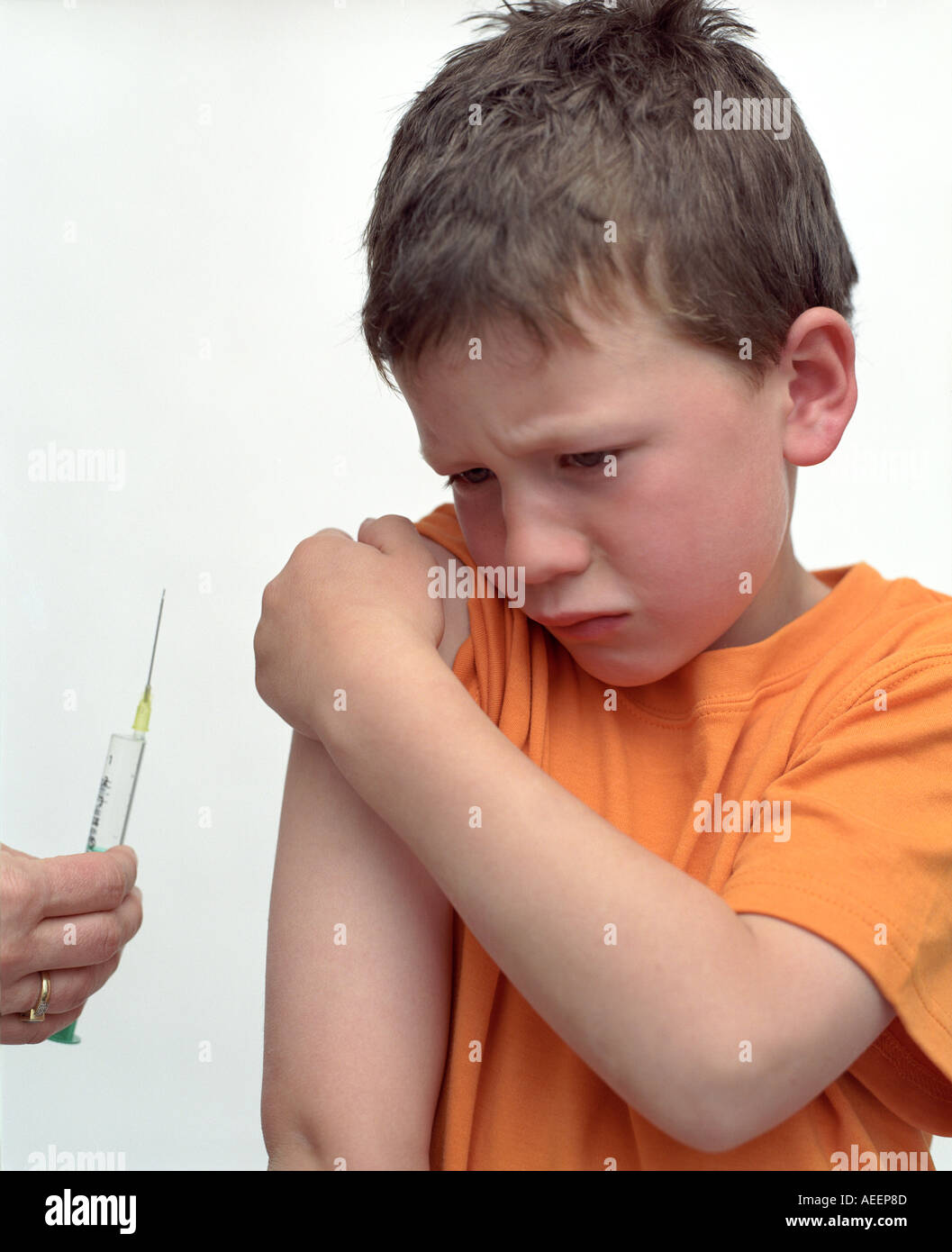 little boy crying because of injection Stock Photo - Alamy