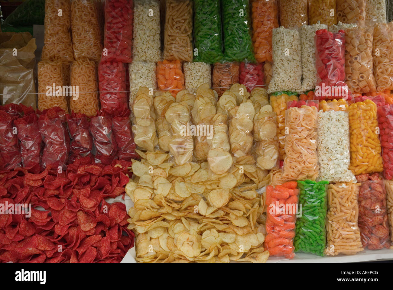 Junk food for sale in Mexico City Chapultepec Park Stock Photo - Alamy