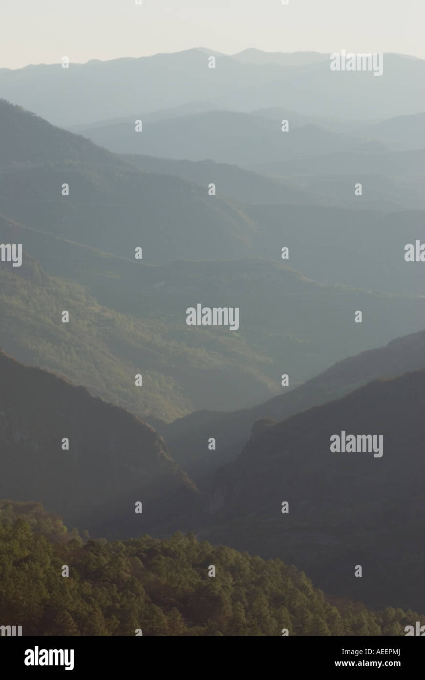General view of the mountains of the Sierra Juarez in the northern part ...