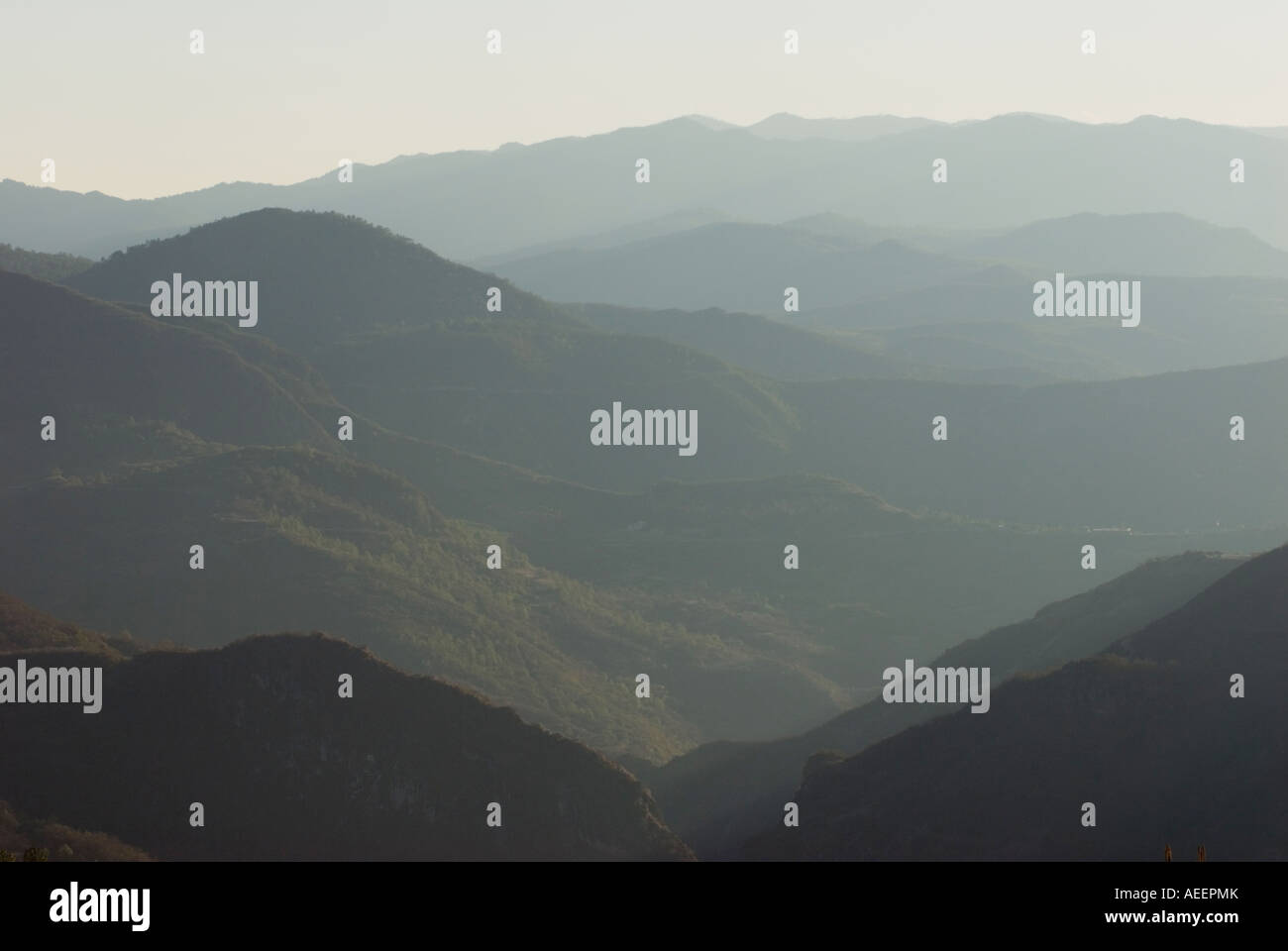 General view of the mountains of the Sierra Juarez in the northern part ...