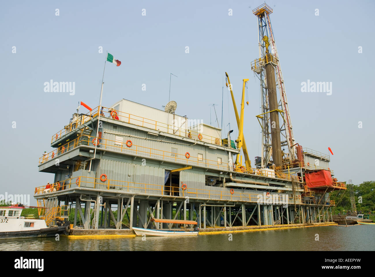 A drilling rig under contract to PEMEX on the Narvaez Canal within the ...