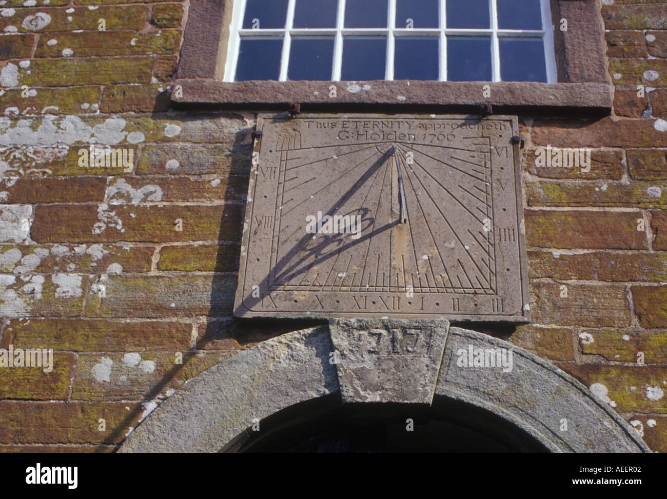 Pilling Fylde Lancashire England UK Carved stone sundial on church 1766 ...