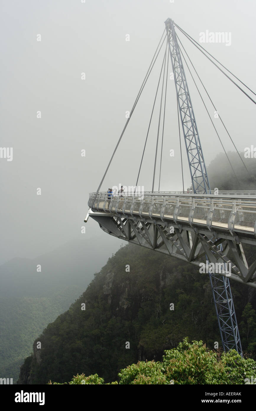 Curved suspension bridge at Geopark , Langkawi Island in Malaysia Stock ...