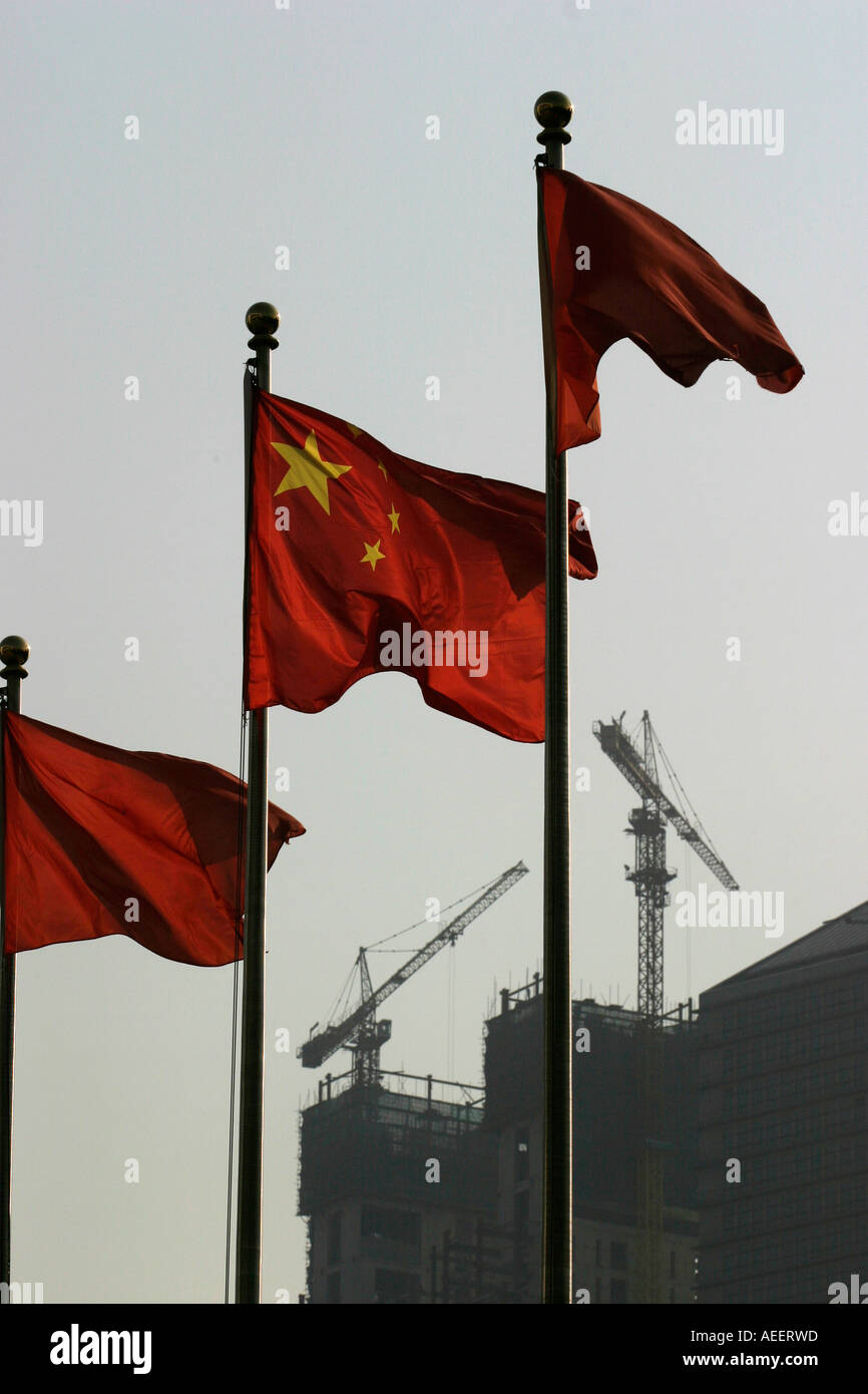 Chinese flags flying high hi-res stock photography and images - Alamy