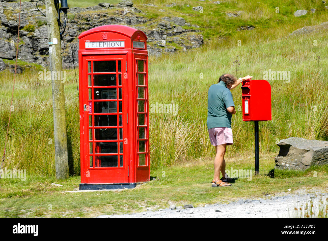 Little used red BT phonebox and mailbox 8 miles from the nearest town ...