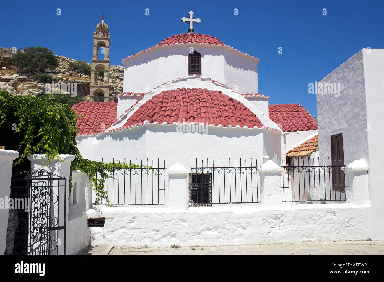 Church Greek Orthodox Lindos Rhodes Greece Stock Photo - Alamy