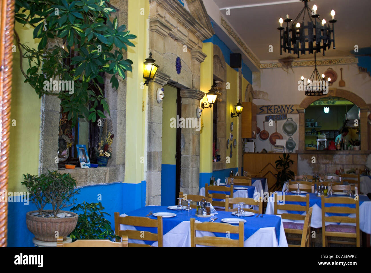 Lindos and taverna hi-res stock photography and images - Alamy