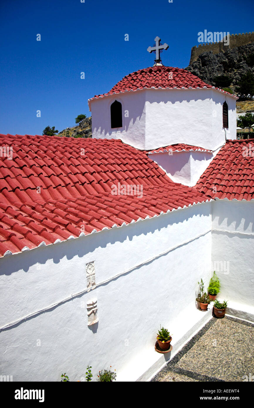 Panagia Church. Lindos Rhodes Rodos Greece Stock Photo - Alamy