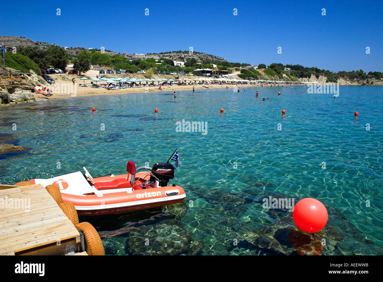 Pefkos Beach Rhodes Greece Stock Photo - Alamy
