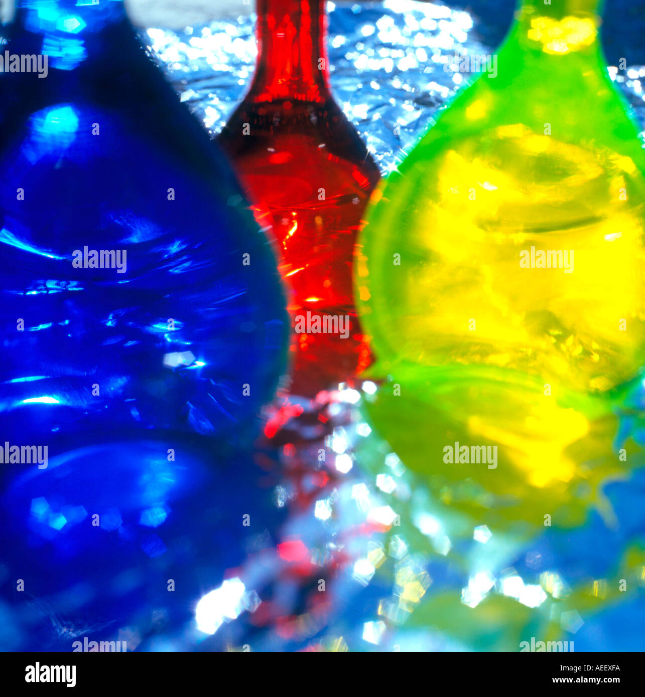 Colorful lab beakers Stock Photo - Alamy