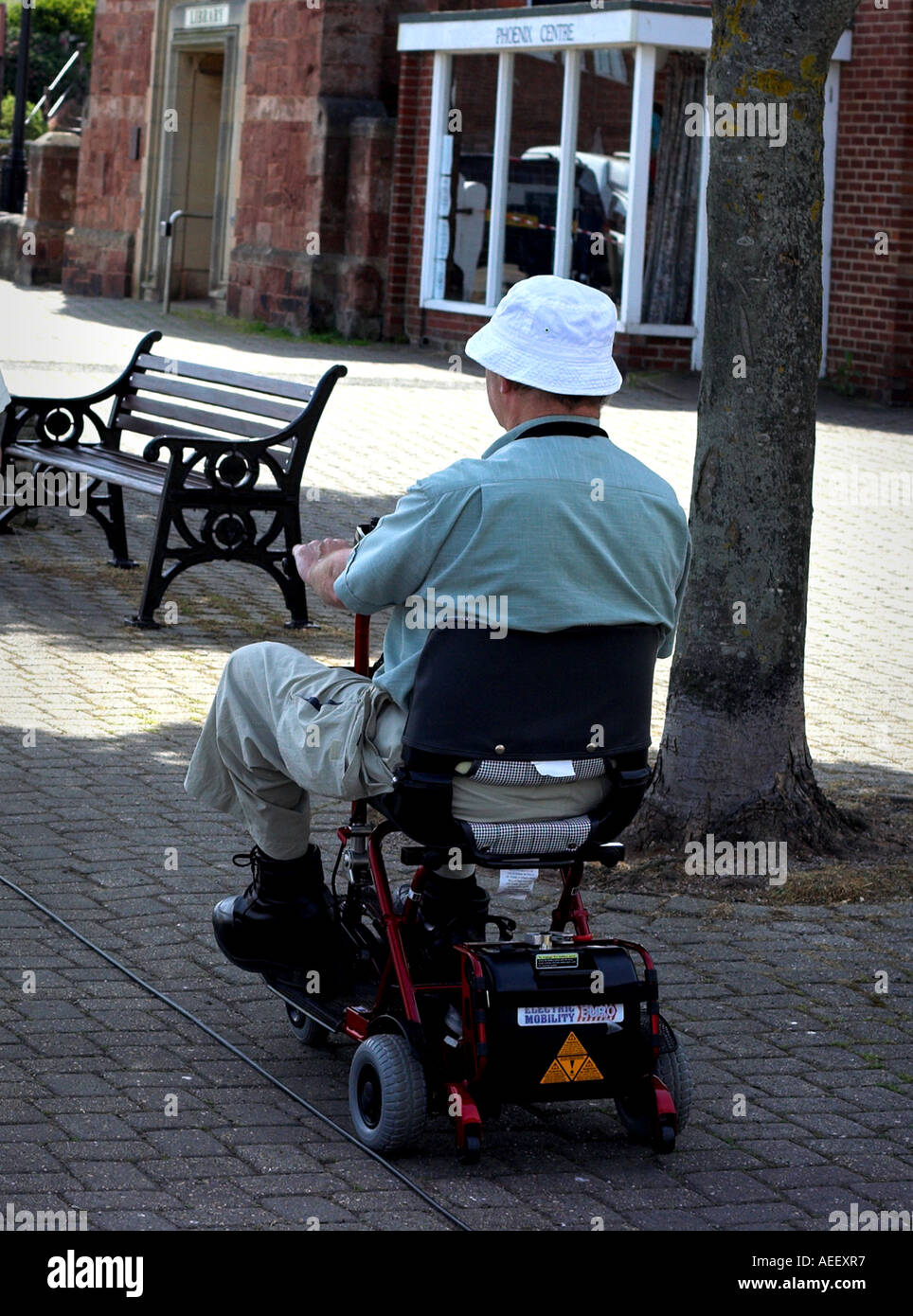 Elderly Man Riding Electric Scooter People Lifestyle Wales Stock Photo ...