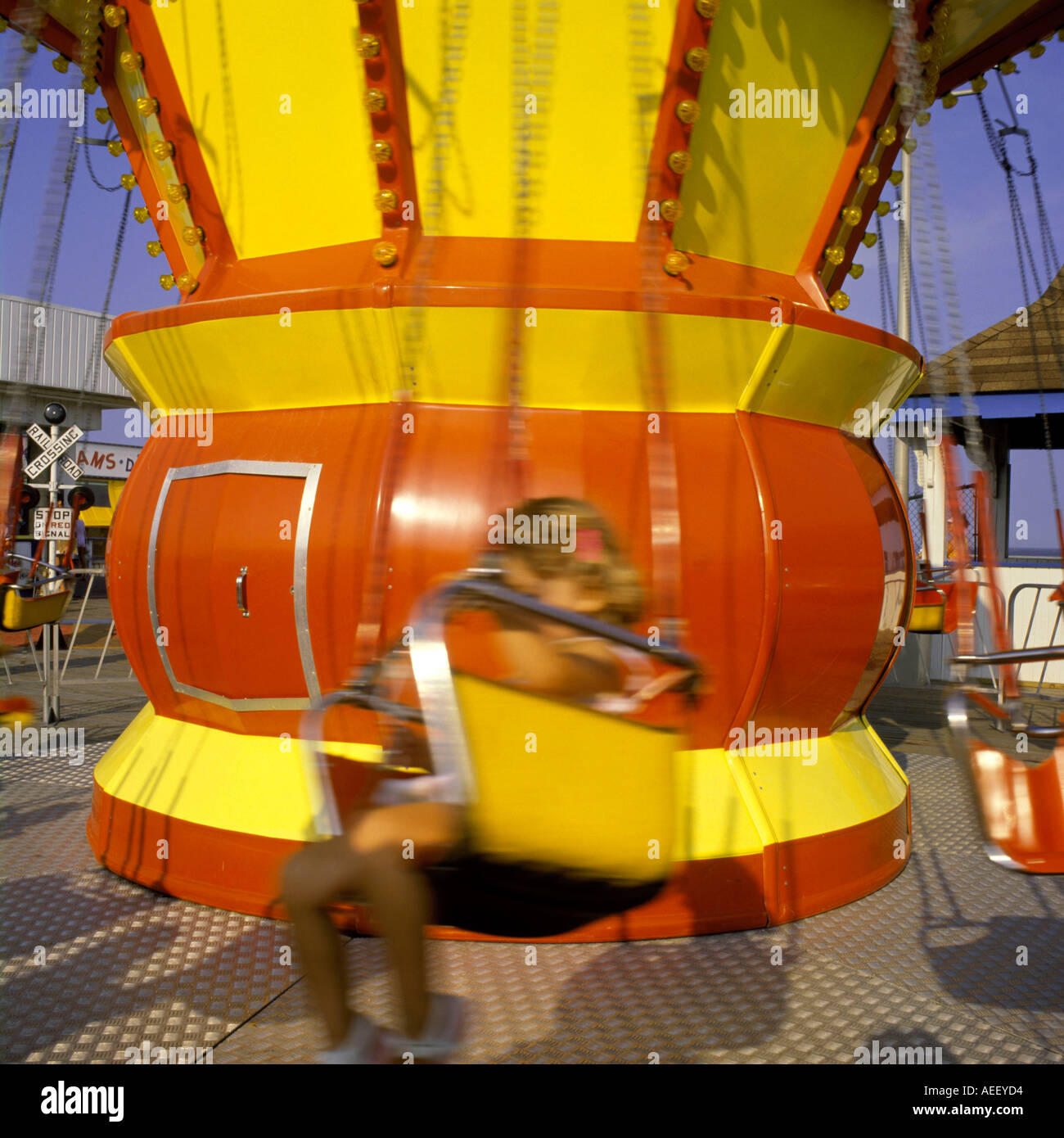 Child on carnival ride Stock Photo - Alamy