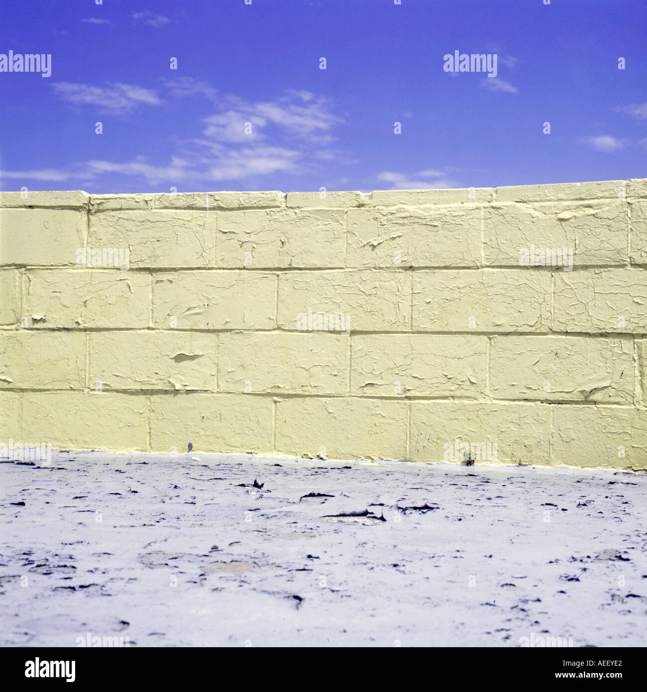 Yellow cinder block wall Stock Photo - Alamy