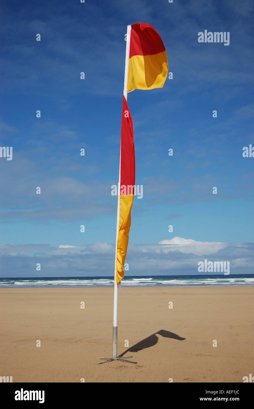 Warning flag Danger Stock Photo - Alamy