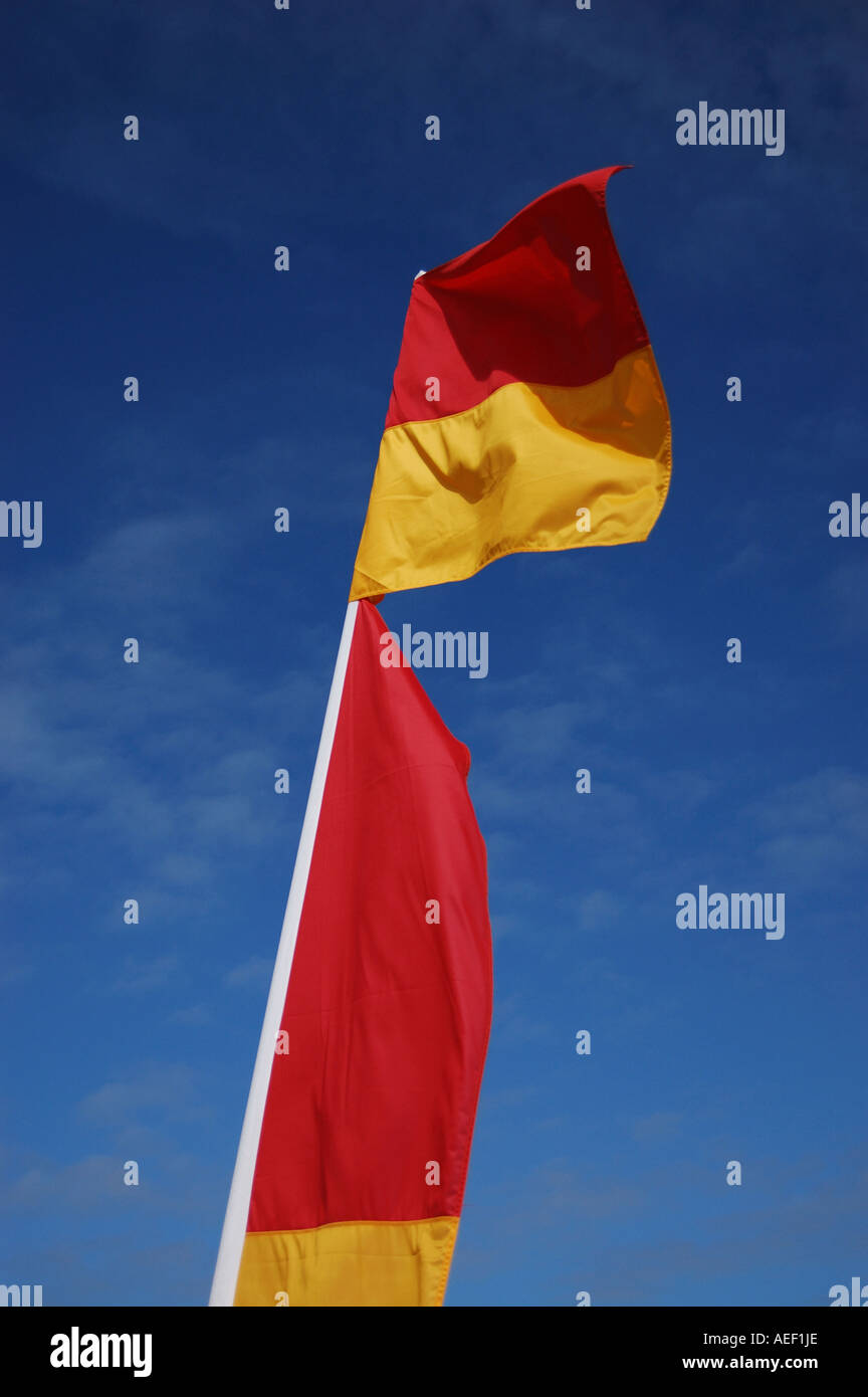 Warning flag Danger Stock Photo - Alamy
