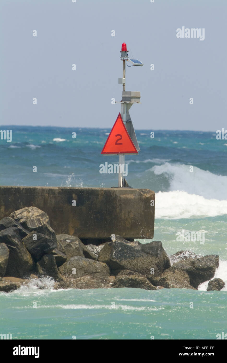 Jupiter inlet Jupiter Florida red Channel marker on jetty Stock Photo ...