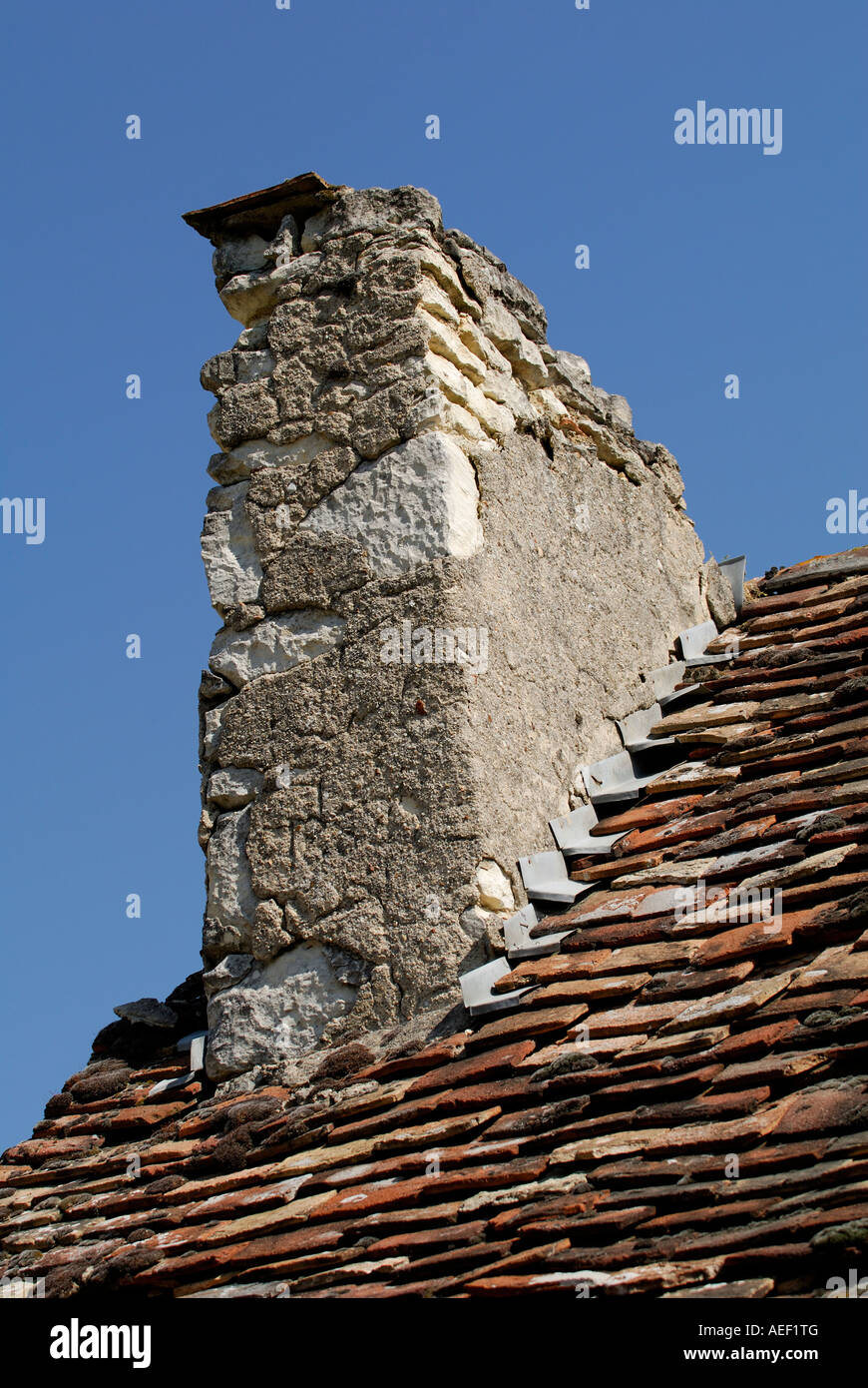 Derelict chimney stack, sud-Touraine, France Stock Photo - Alamy