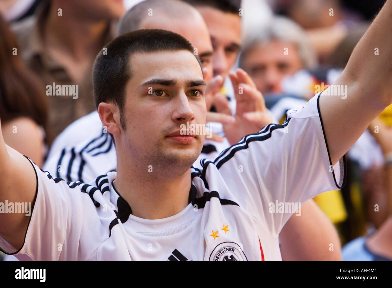 German soccer fans celebrating Germany winning against Argentina in the ...