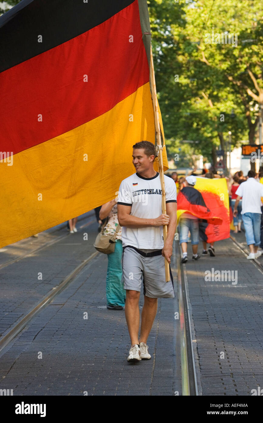 German soccer fans celebrating Germany winning against Argentina in the ...