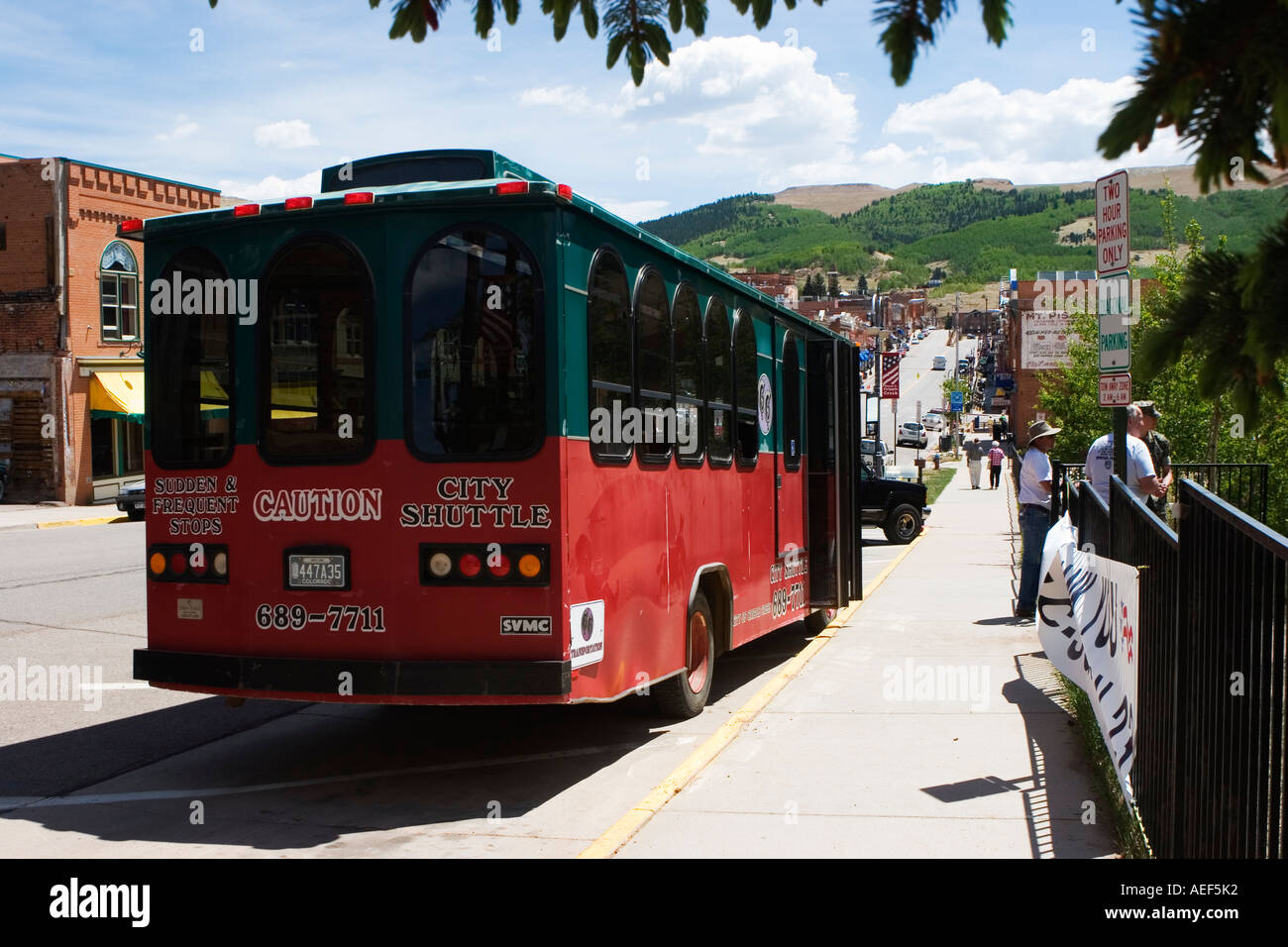 Shuttle bus in Cripple Creek Colorado USA June 2006 Stock Photo - Alamy