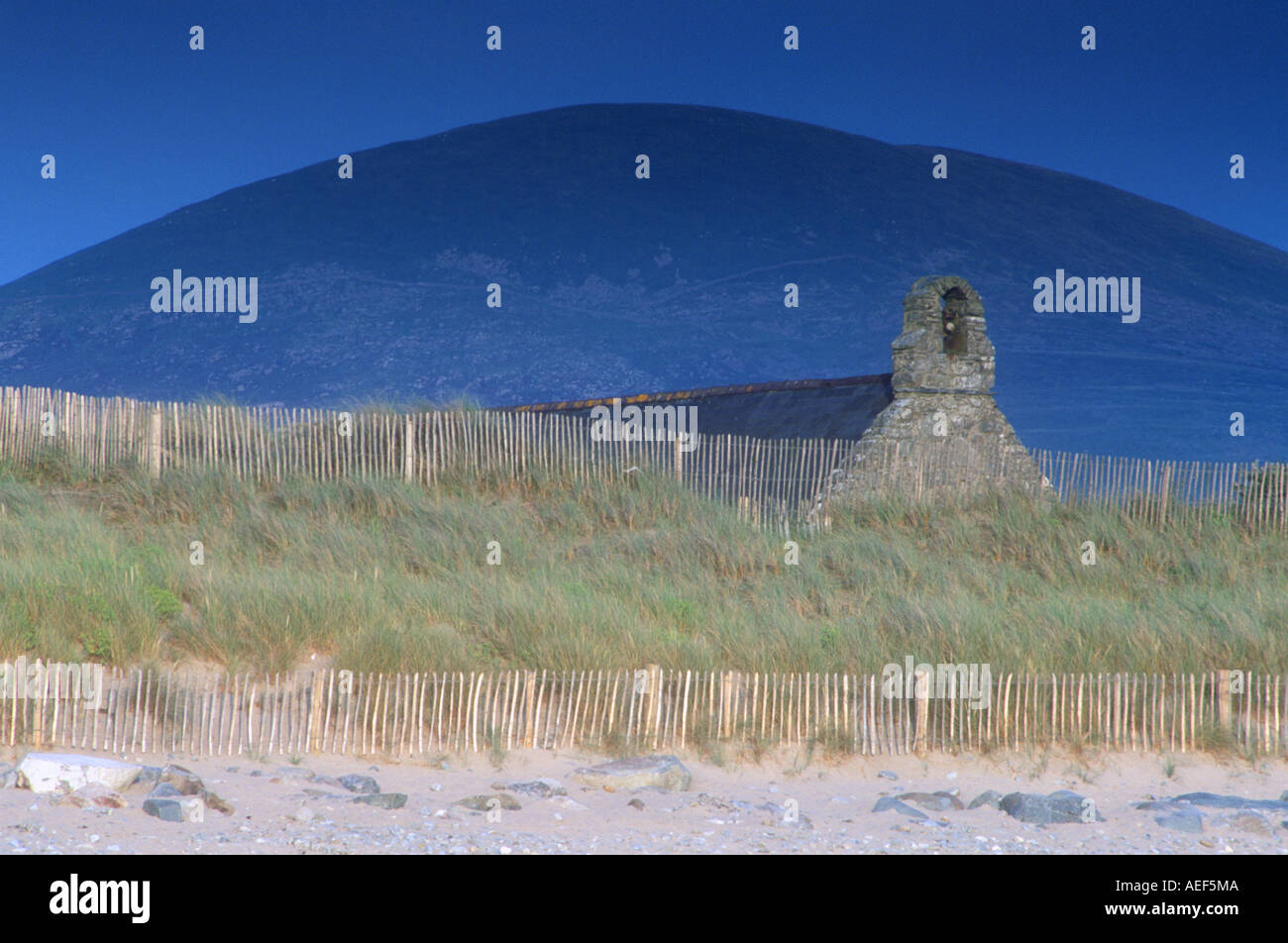 Llandanwg Church and Moelfre North West Wales Stock Photo - Alamy
