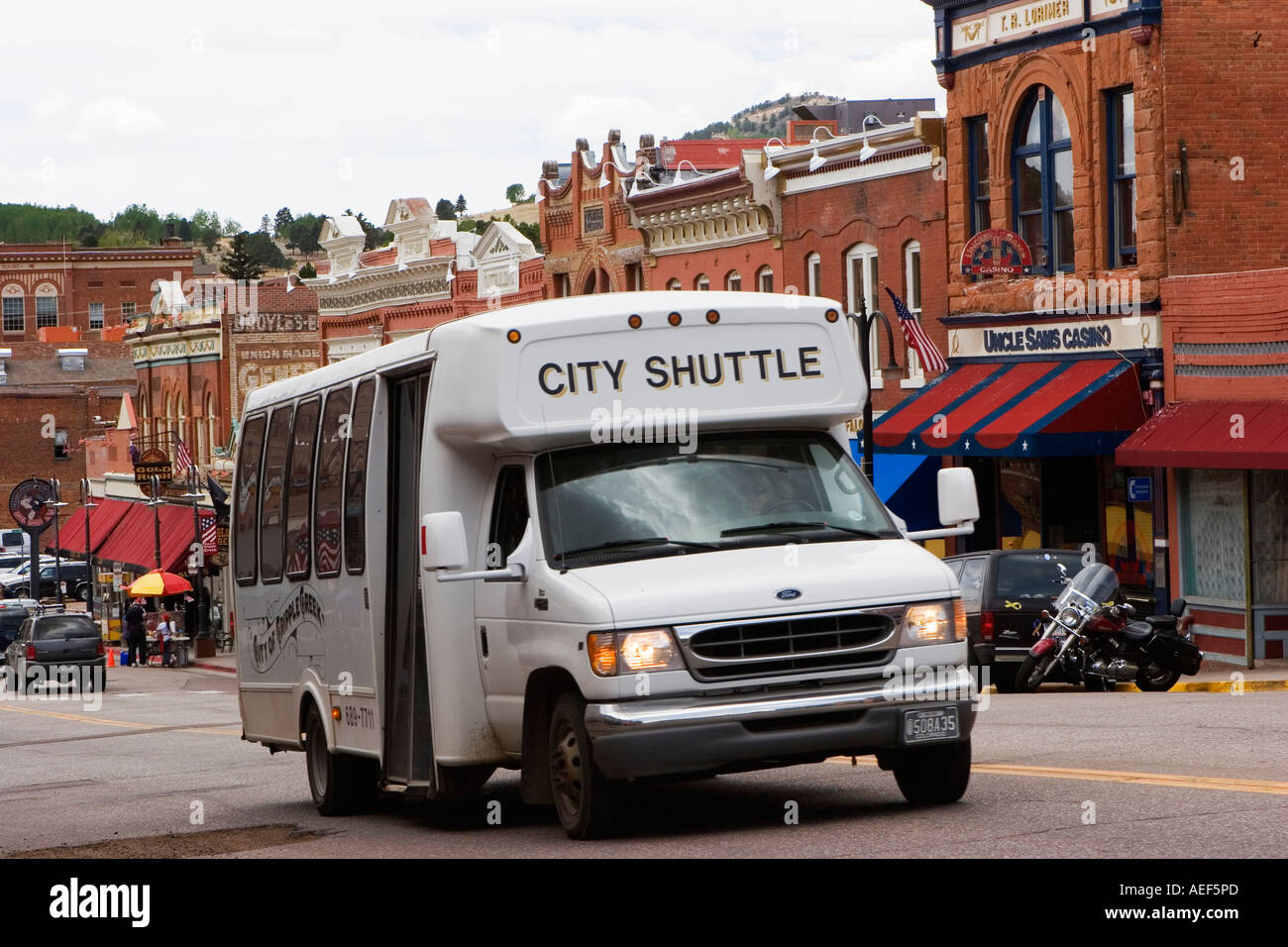 Shuttle bus in Cripple Creek Colorado USA June 2006 Stock Photo - Alamy