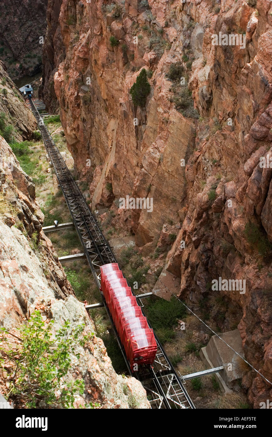 Incline railway at the Royal Gorge Bridge and Park near Canon City ...