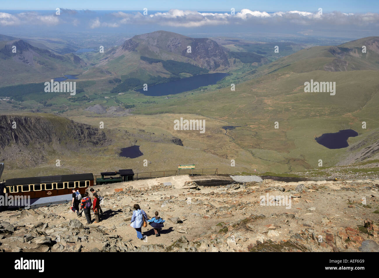 Passengers Returning to Diesel Engine Snowdon Summit Railway Station ...