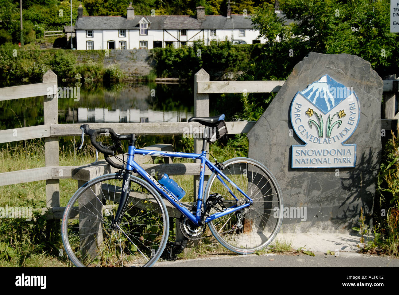 Snowdonia National Park Sign and Bicycle Dyfi Road Bridge near ...
