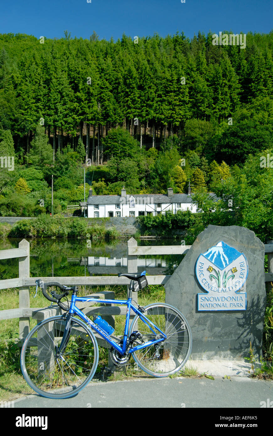 Snowdonia National Park Sign and Bicycle Dyfi Road Bridge near ...