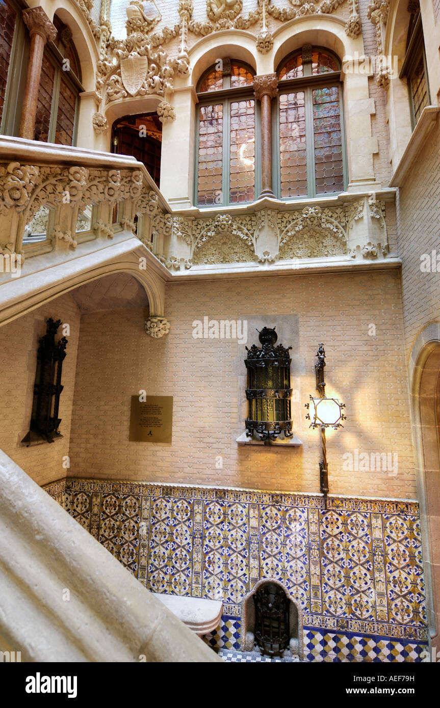 Palau Baró de Quadres. Baró de Quadres palace. Detail interior Stock ...