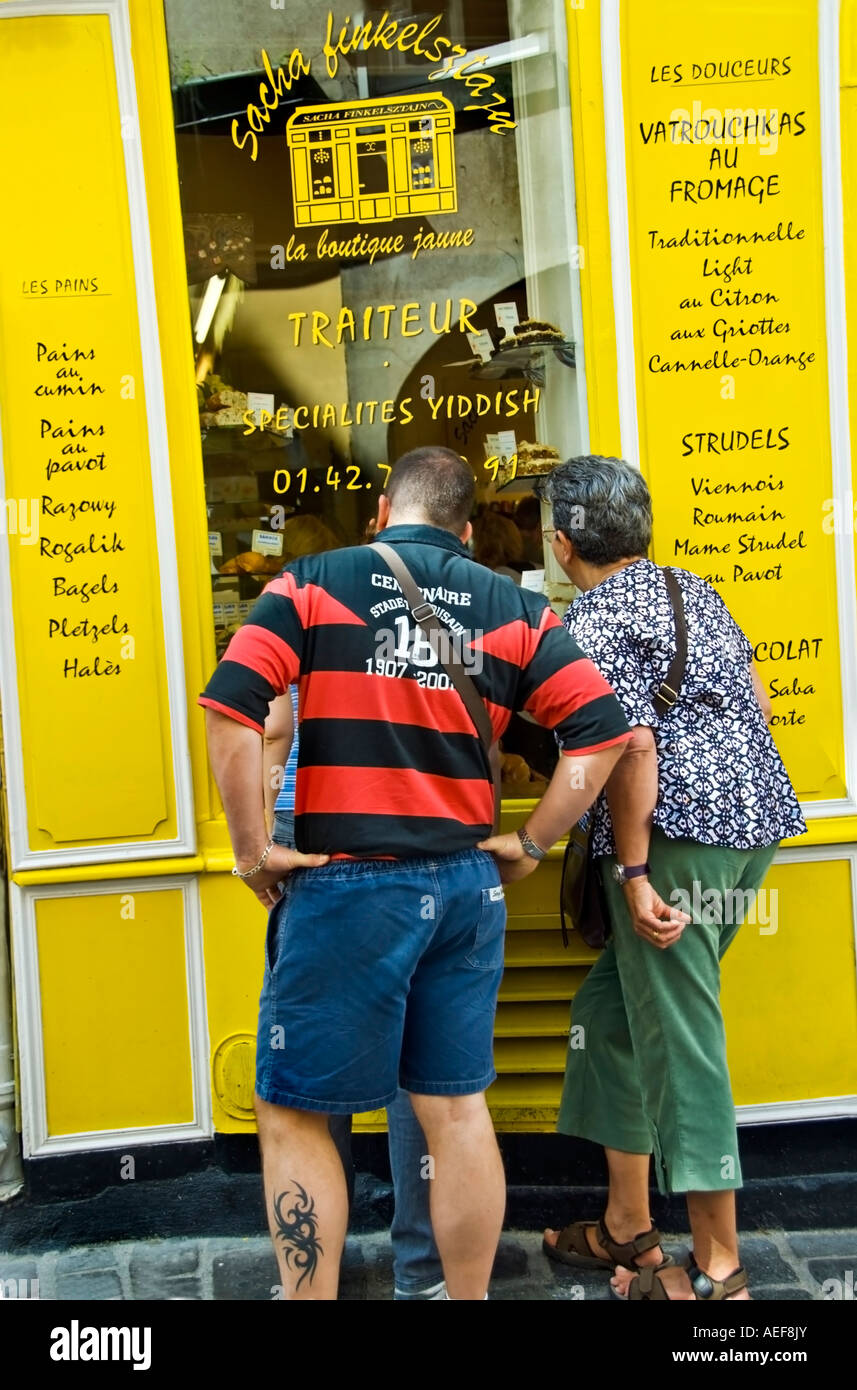 Paris France, Store Front , Jewish Bakery, in the Marais, Couple ...