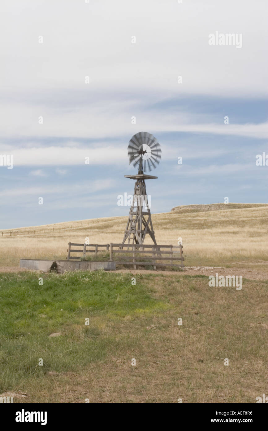 Windmill in rural Nebraska the Sandhills. Western USA Stock Photo - Alamy