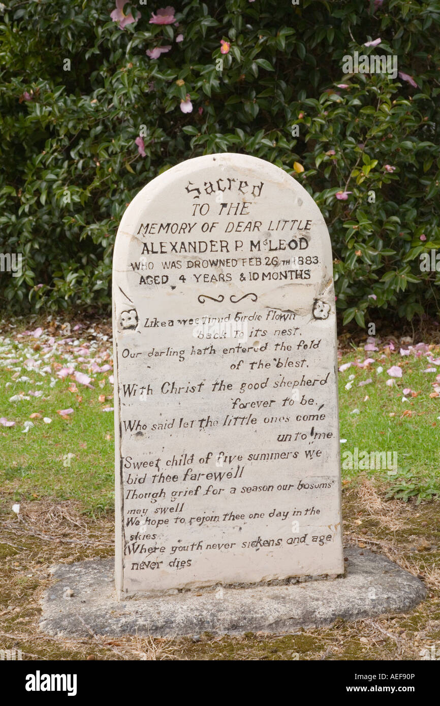 Old grave headstone "for young child" with poem inscription in Christ ...