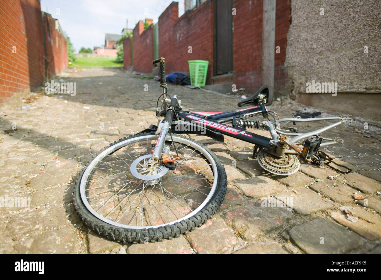 bike dumped in a pakistani area of blackburn, lancashire, UK Stock ...