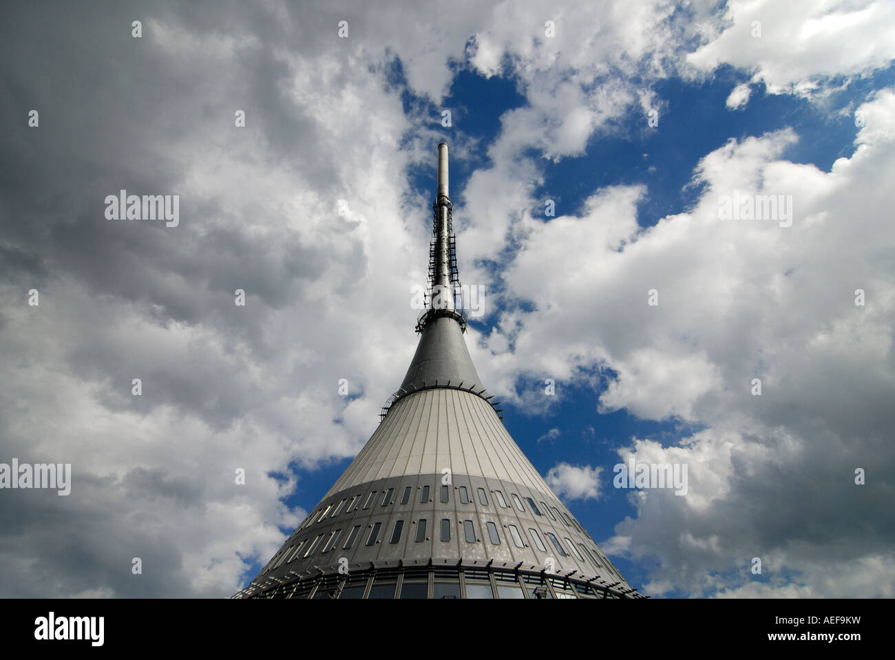 Telecommunication tower and hotel Jested, Mountain Northern Bohemia ...