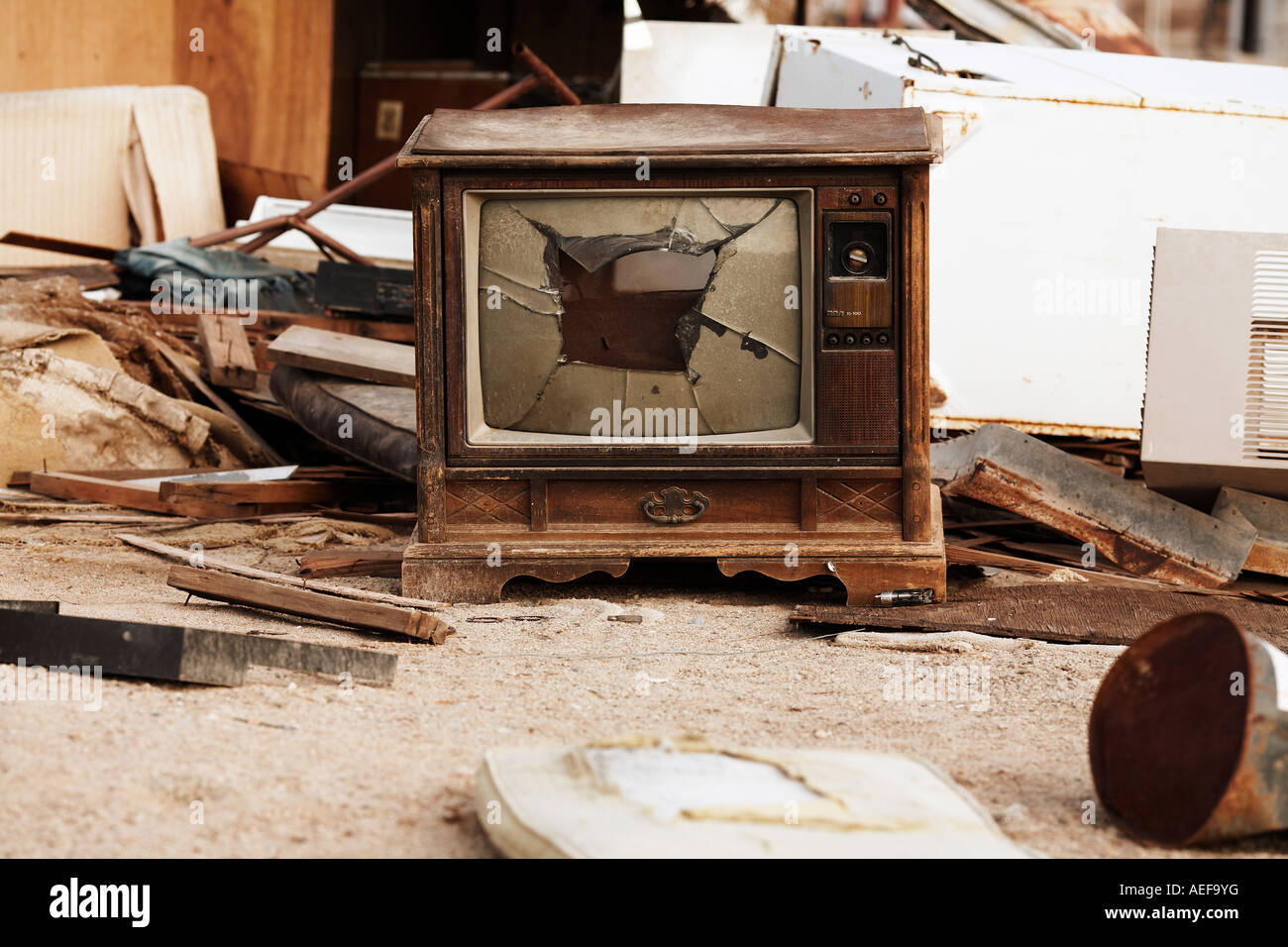 Smashed in Television at Bombay Beach Salton Sea California USA Stock ...