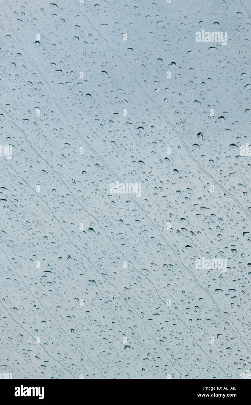 rain running down a glass roof Stock Photo - Alamy