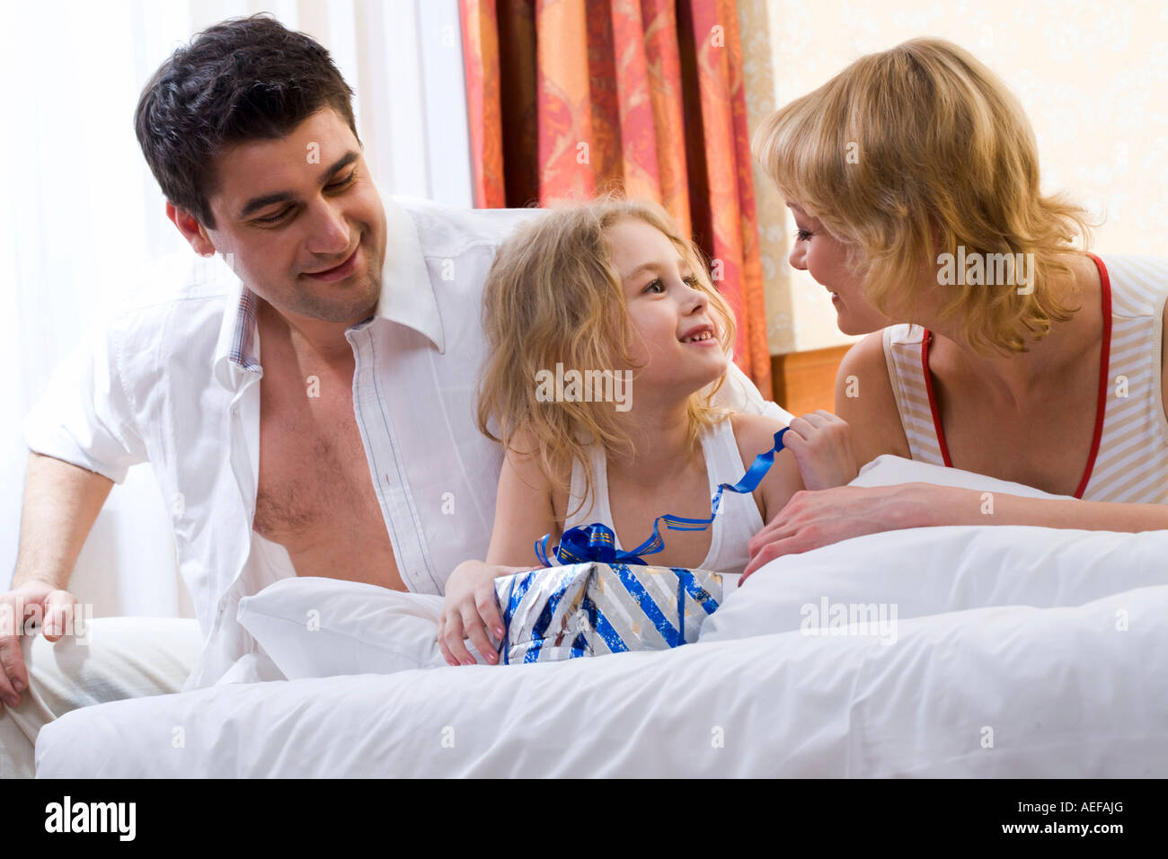 Surprise at birthday morning Stock Photo - Alamy