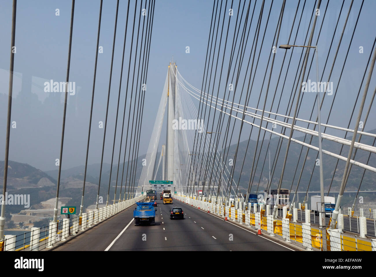 The Tin Kau Bridge connecting Tsing Yi with the New Territories Stock ...
