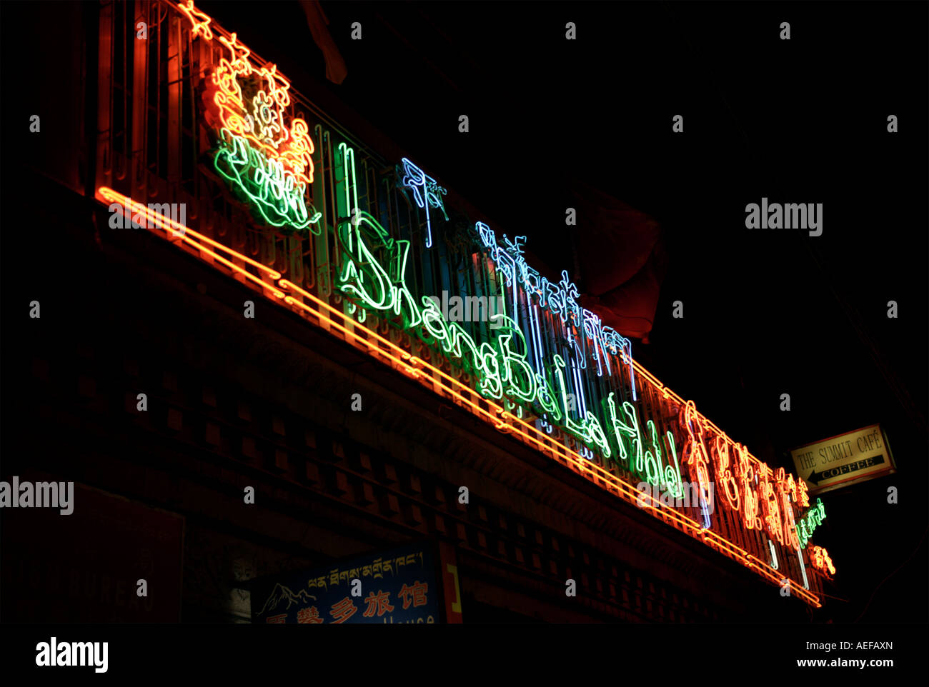 Neon lights in Lhasa Stock Photo - Alamy