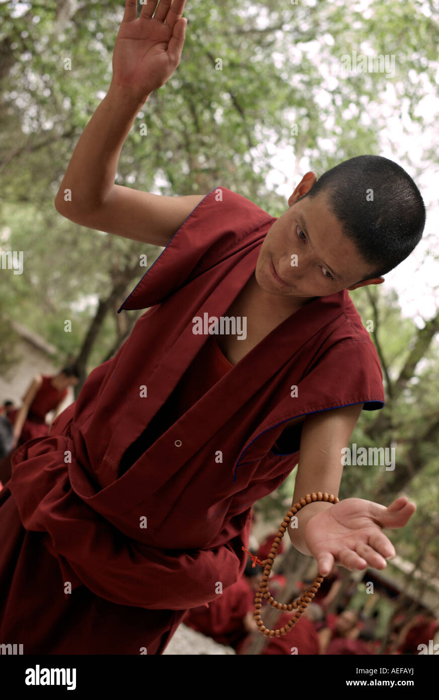 Debating Monk Sera Lhasa Tibet Stock Photo - Alamy