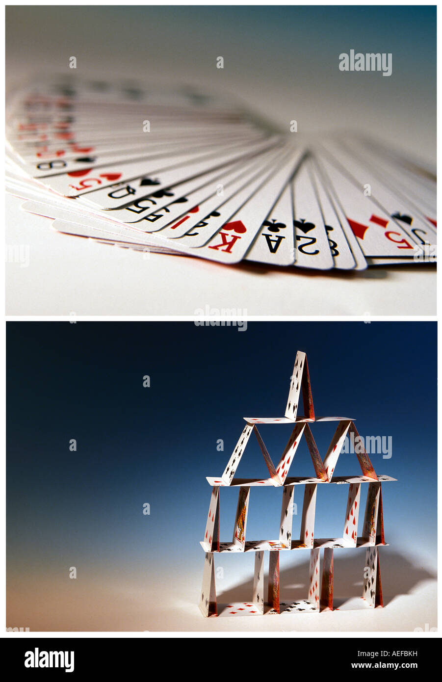 Before and after Deck of cards Stock Photo - Alamy