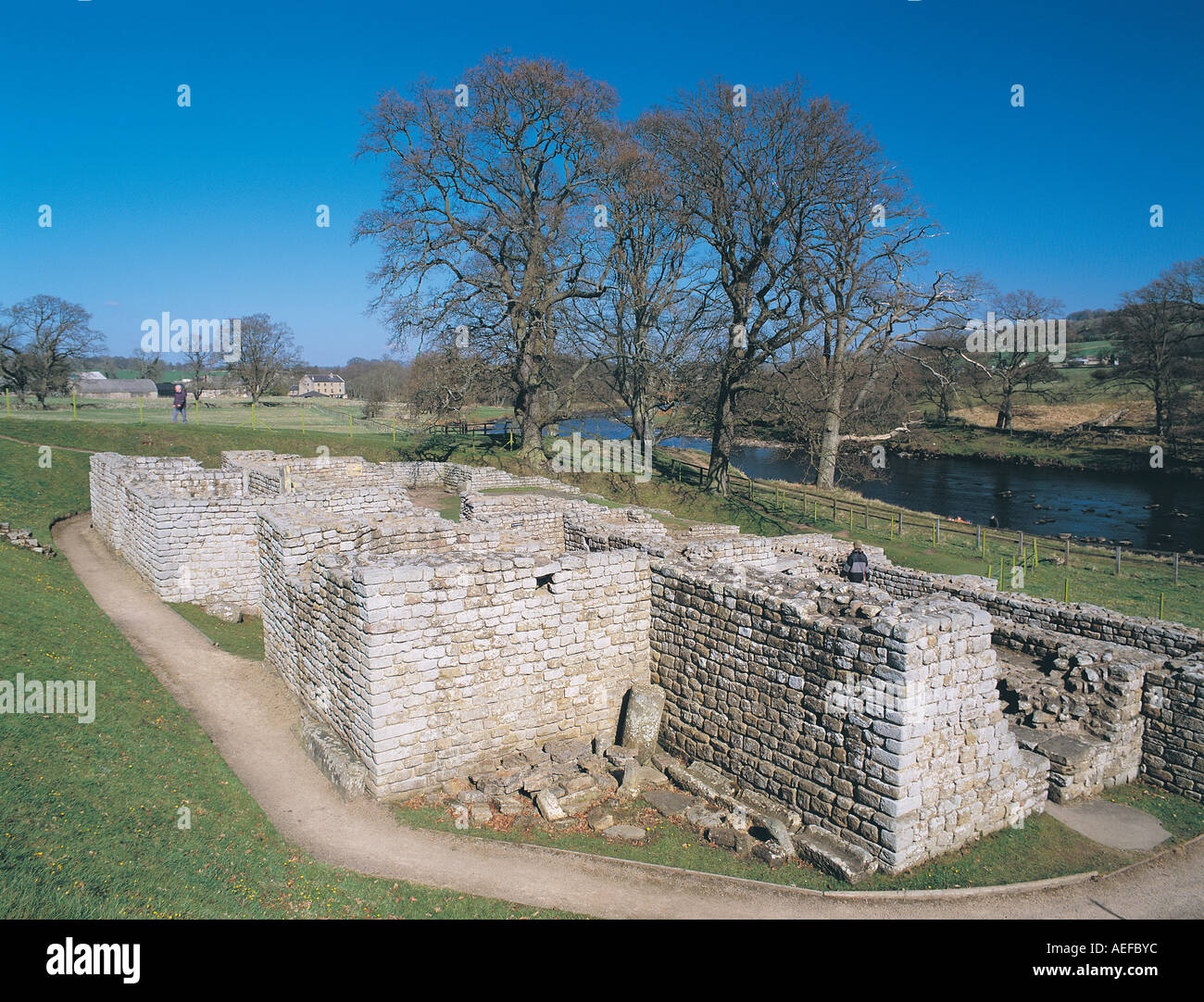 Chesters Fort, Hadrian's Wall National Trail, Northumberland, UK Stock ...