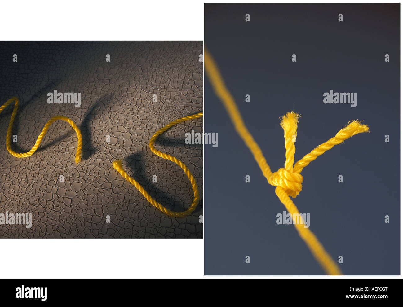 Before and after Ropes Stock Photo - Alamy